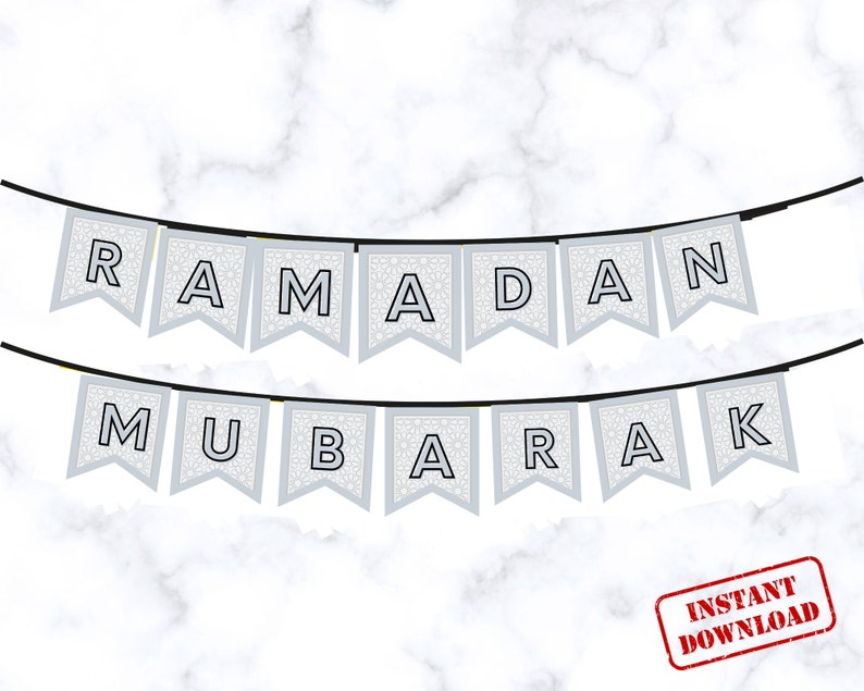Printable Eid/ Ramadan Mubarak Banner Ramadan Decorations - Etsy