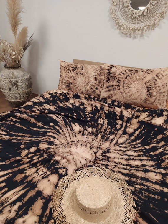 Tie Dye Boho Bedding Set 3 Pcs 1 Duvet Cover 2 Pillow Cases Cotton Bed Linen Duvet Cover Set King Queen Christmas Delivery Etsy