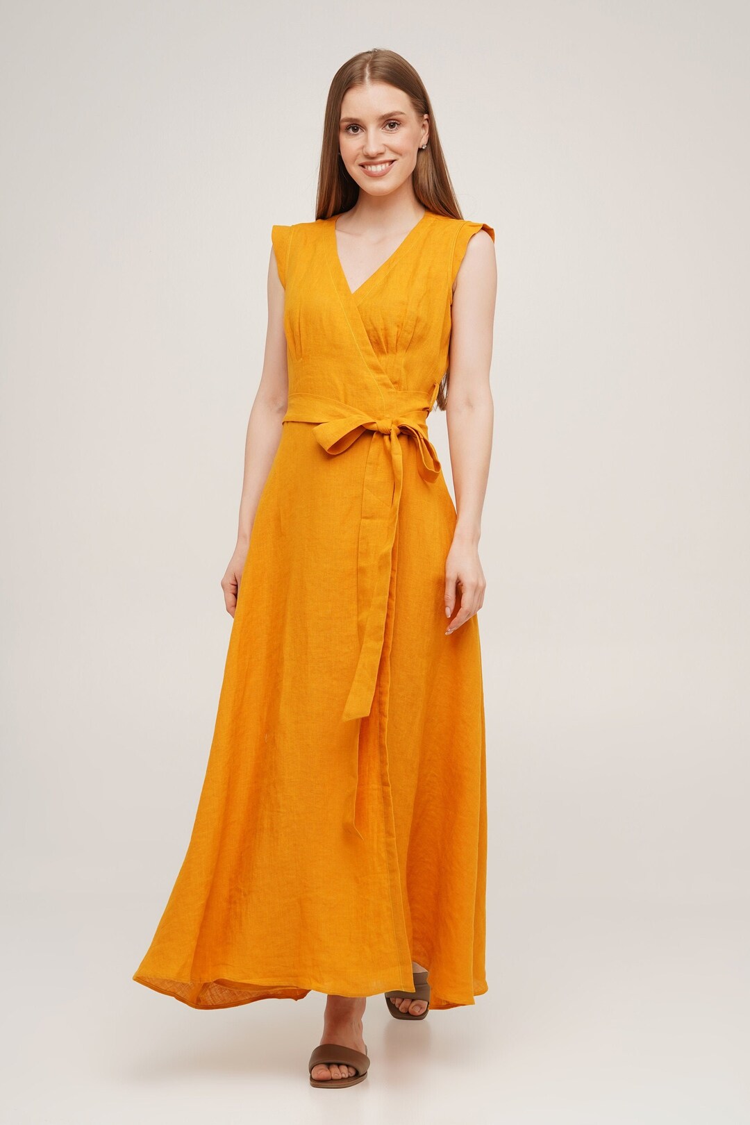 Wrap Linen Dress and Other Colours, Summer Wrap Dress Maxi, Linen ...