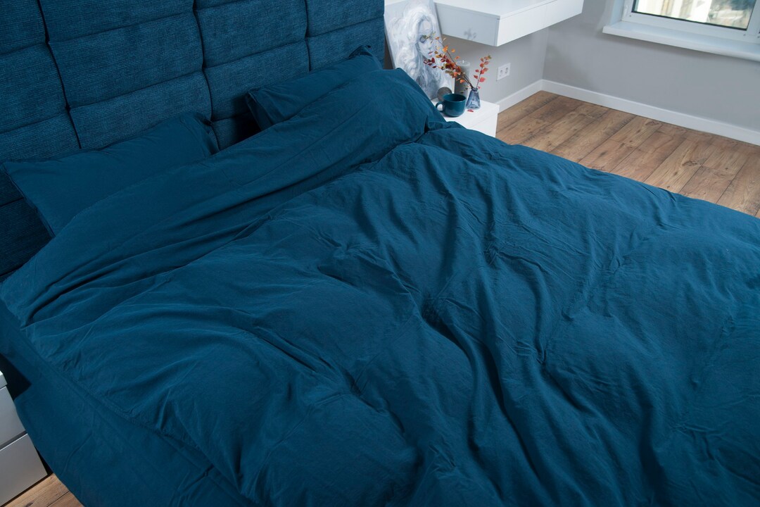 Stone Washed Bedding Set: 1 Duvet Cover 2 Pillow Cases - Etsy UK