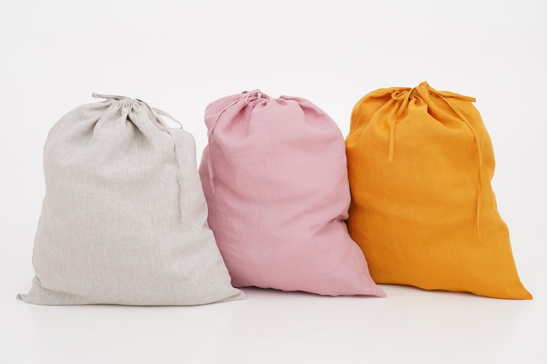 Linen Storage Bag, Laundry Linen Bag, Stonewashed Linen Material - Etsy