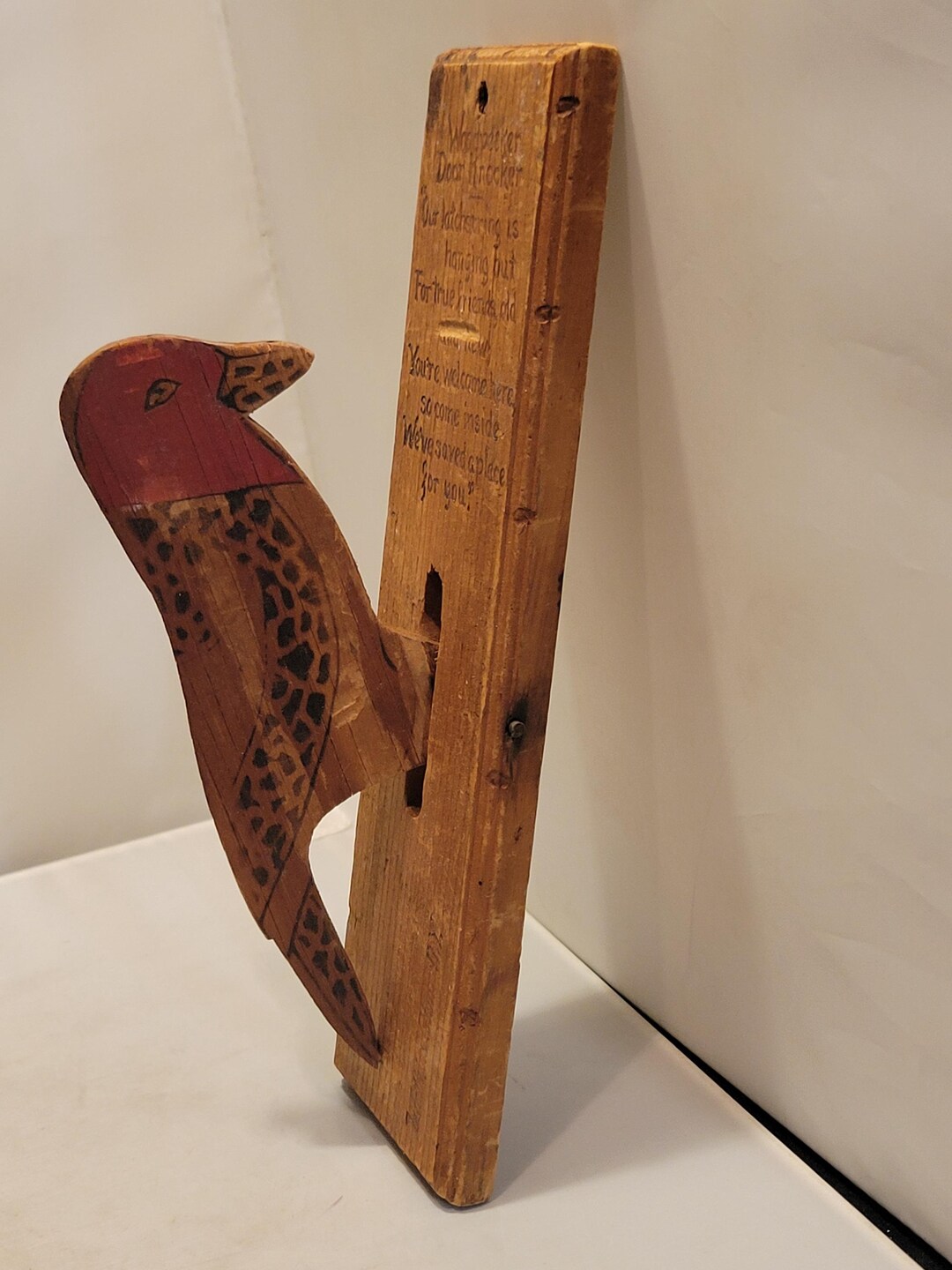 Vintage Woodpecker Decoy Door Knocker Handmade & Painted Watkins Glen ...