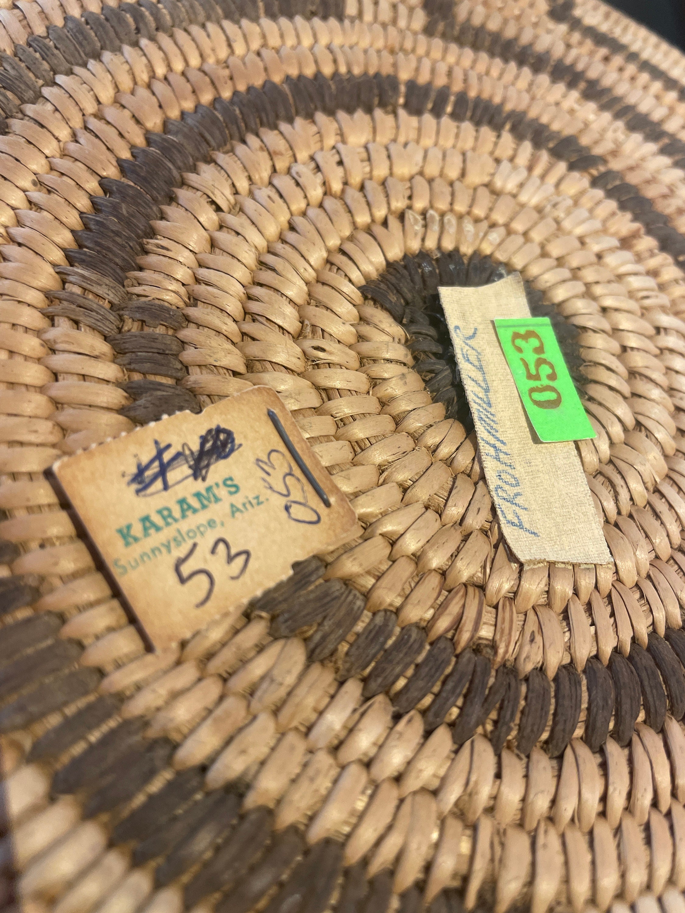 Antique Pima Basket Tahano O'odham Joined Whirling Log Pattern 9 ...