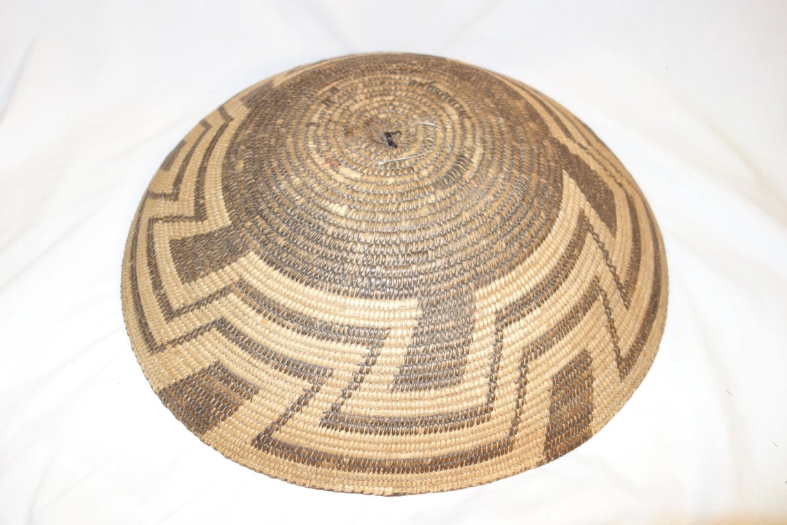 Antique Pima Native American Basket 16” Shield Motif Estate Very Good ...