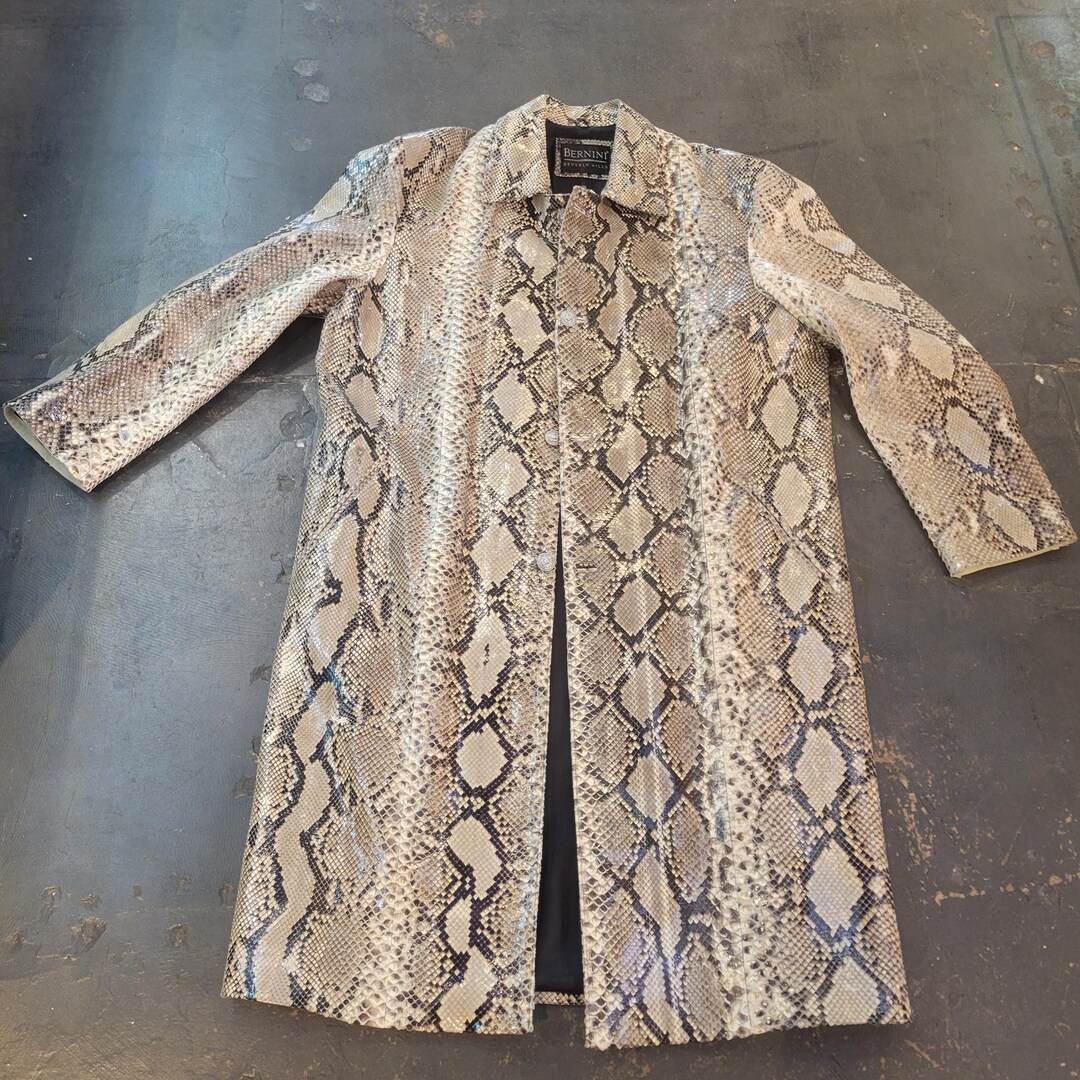 WOW Original Bernini Designer Magic Snake Skin Long Coat Italy Beverly ...