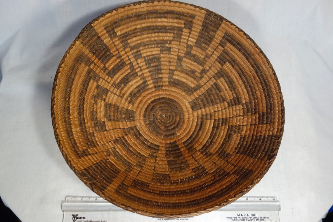 Antique Museum Quality Yavapai Apache Squash Blossom Pattern Basket 15. ...