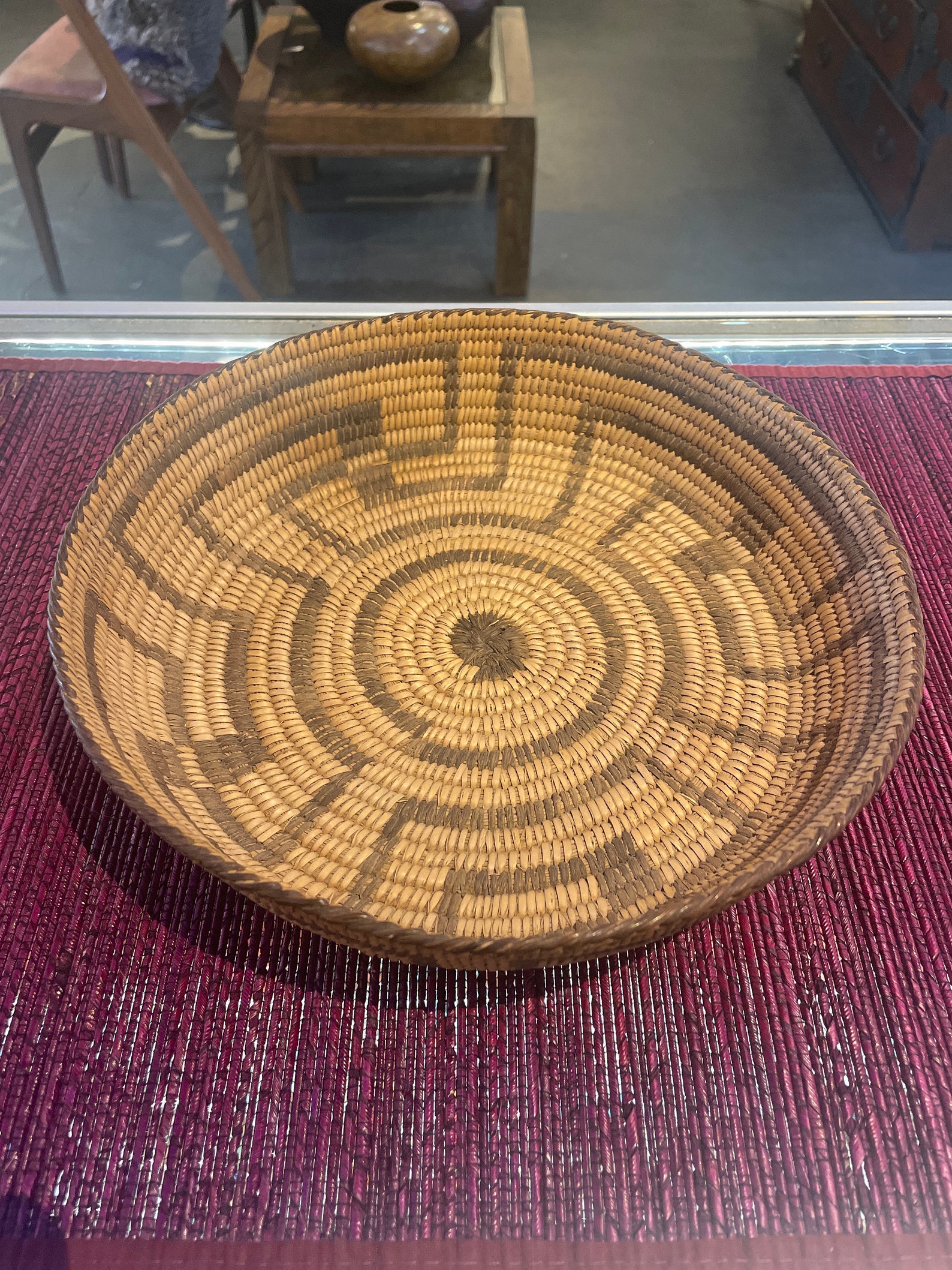 Antique Pima Basket Tahano O'odham Joined Whirling Log Pattern 9 ...