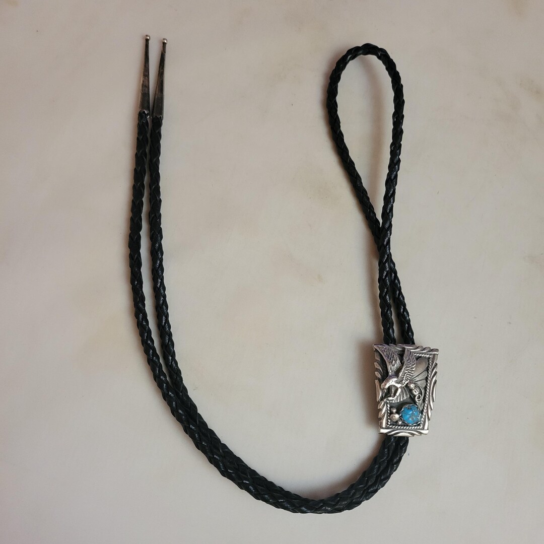 Vintage Native American Hand-made Bolo Tie Sterling Silver and ...