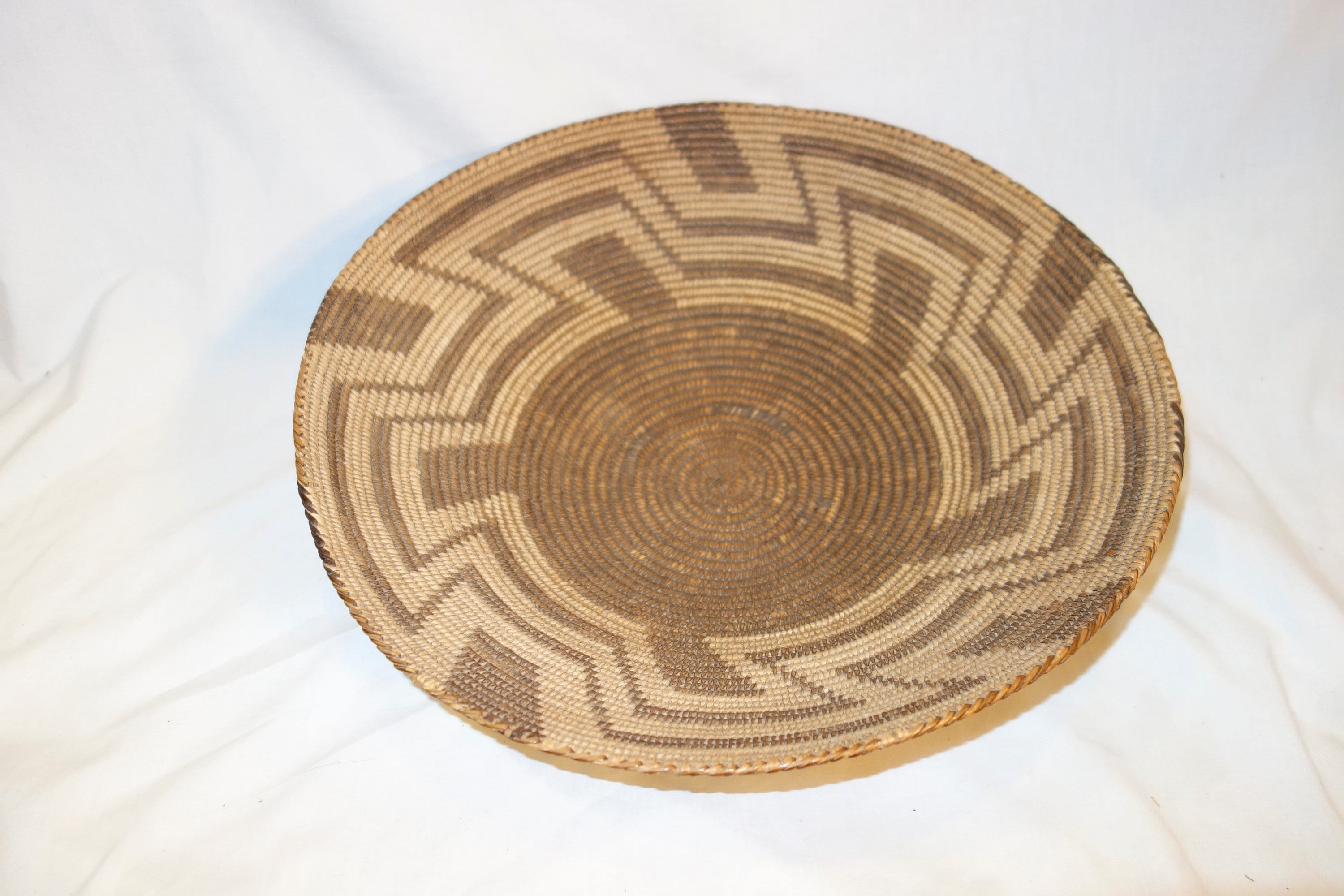 Antique Pima Native American Basket 16” Shield Motif Estate Very Good ...