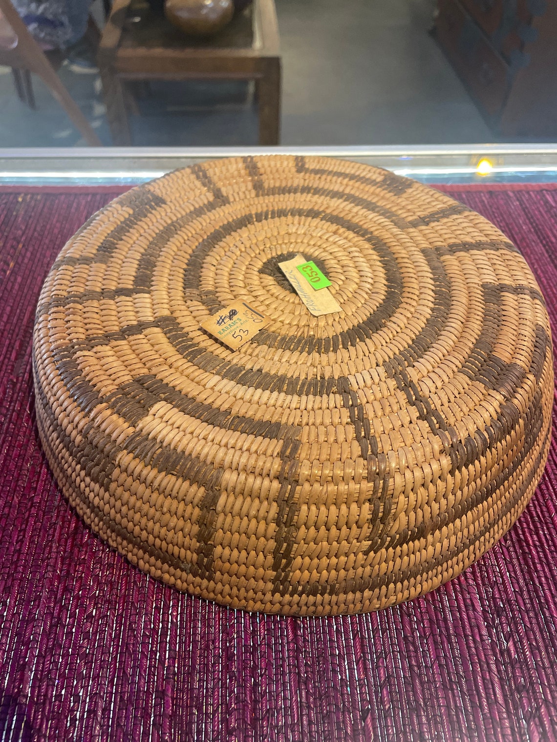 Antique Pima Basket Tahano O'odham Joined Whirling Log Pattern 9 ...