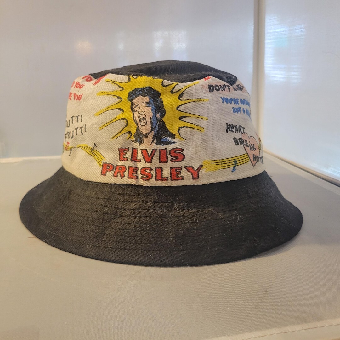 Wonderful Vintage 1956 Elvis Presley Fan Club Bucket Hat Sz Small W ...