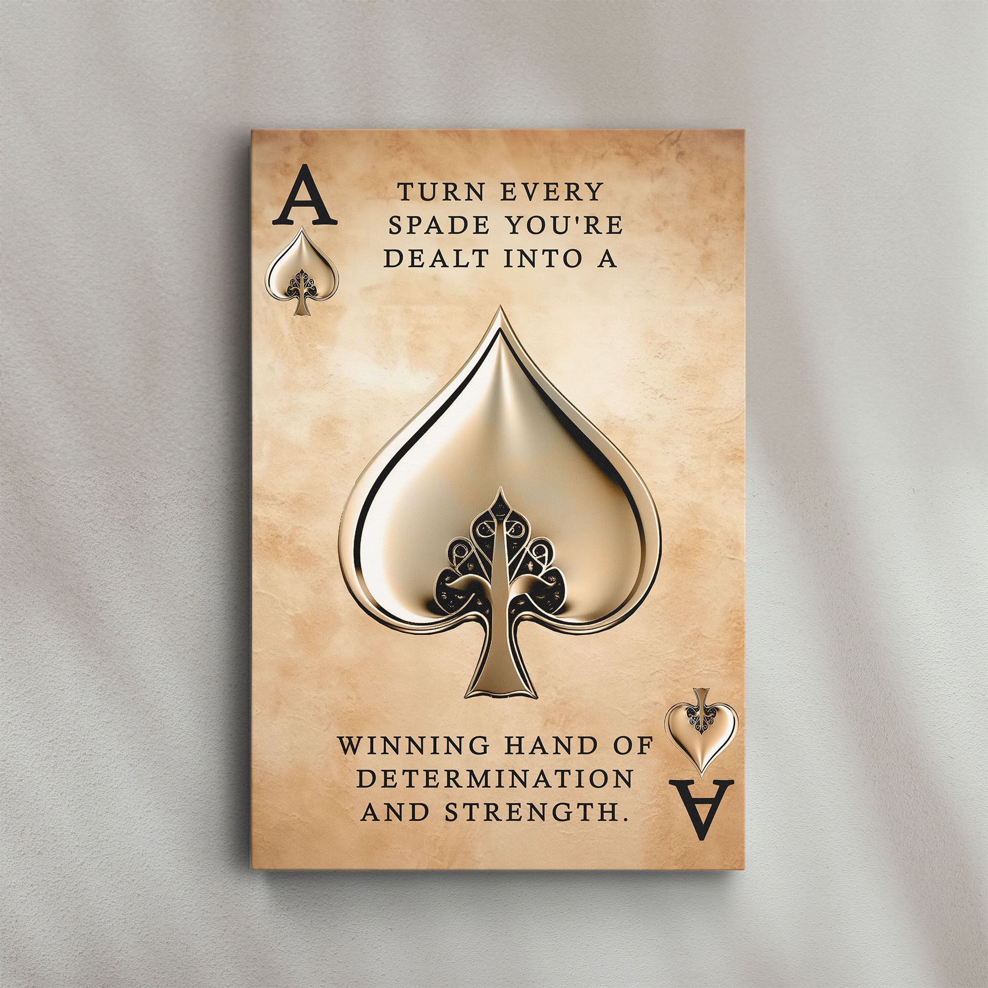 Ace of Spades Determination Quote in Gold - Etsy