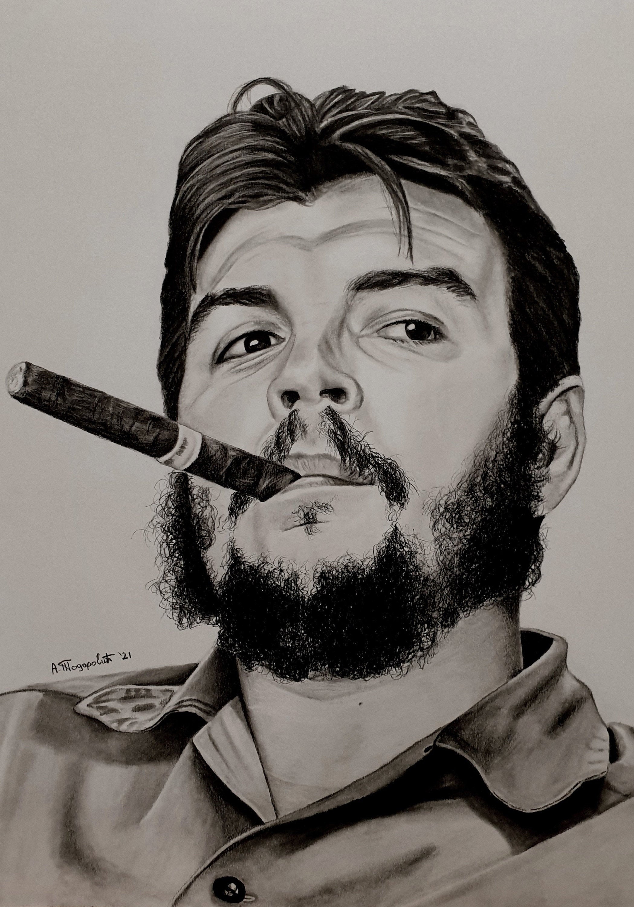 Che Guevara Charcoal Portrait - Etsy