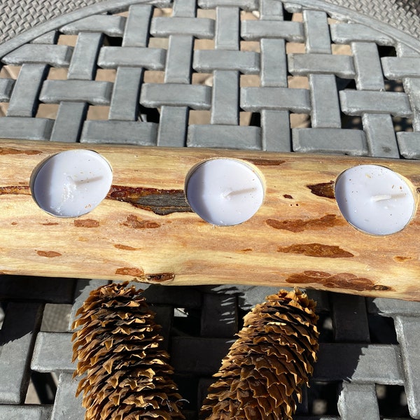Log Candle Holder - Etsy