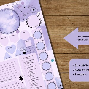 Astro Lilac - Dnd 5e Character Sheet Basic 2 Pages Direct Download ...
