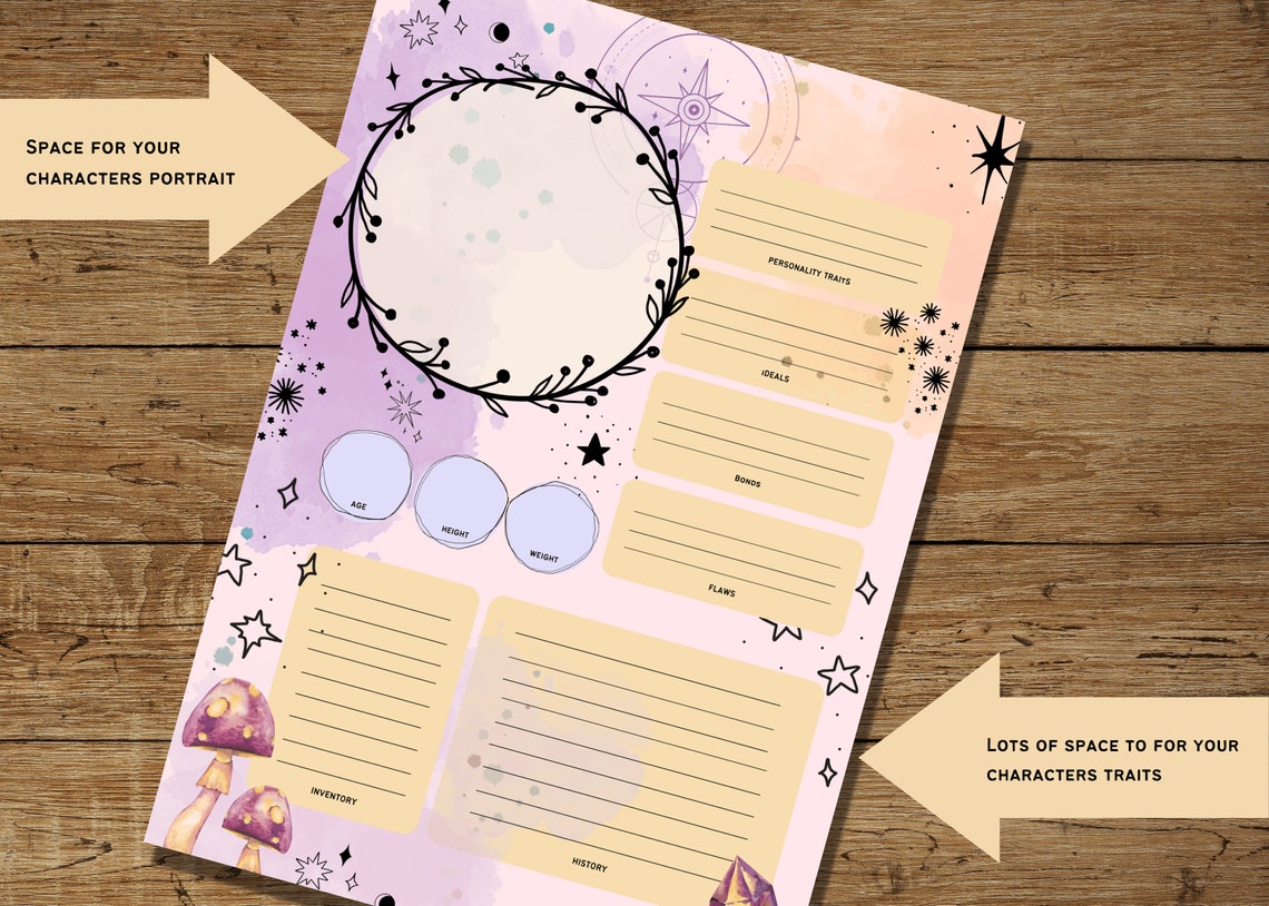 Glooming Forest Dnd 5e Character Sheet Basic 2 Pages Direct - Etsy