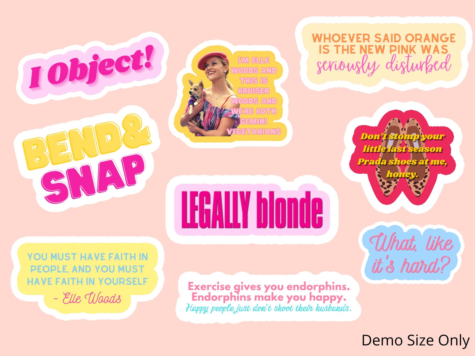Legally Blonde Sticker Pack Elle Woods Vinyl Stickers Pack | Etsy