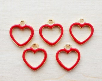 Heart Outline Charm | Etsy