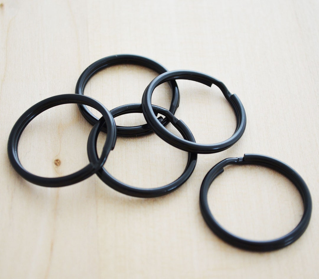 25MM Round Black Split Ring Black Circle Key Ring 25MM Key - Etsy
