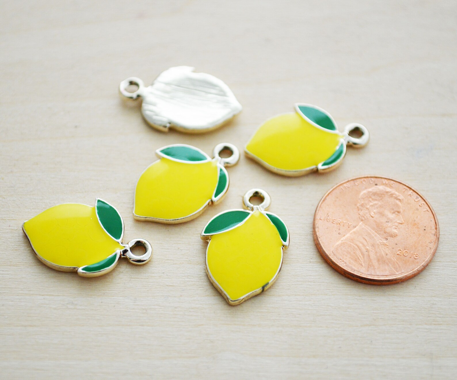 Enamel Lemon Charms Yellow Lemon Charms Charm for Jewelry | Etsy