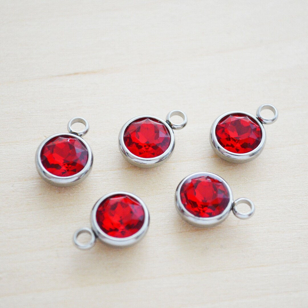 January Gemstone Charms Stainless Steel Gemstone Pendants - Etsy