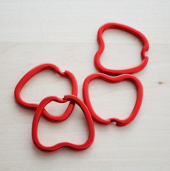 Red Apple Split Ring 32MM Red Apple Key Ring Red Apple - Etsy