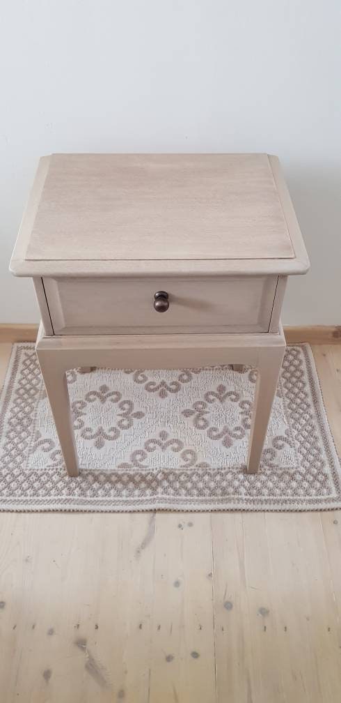 Stag Minstrel Leggy Bedside Table Weathered Whitewash Look - Etsy UK