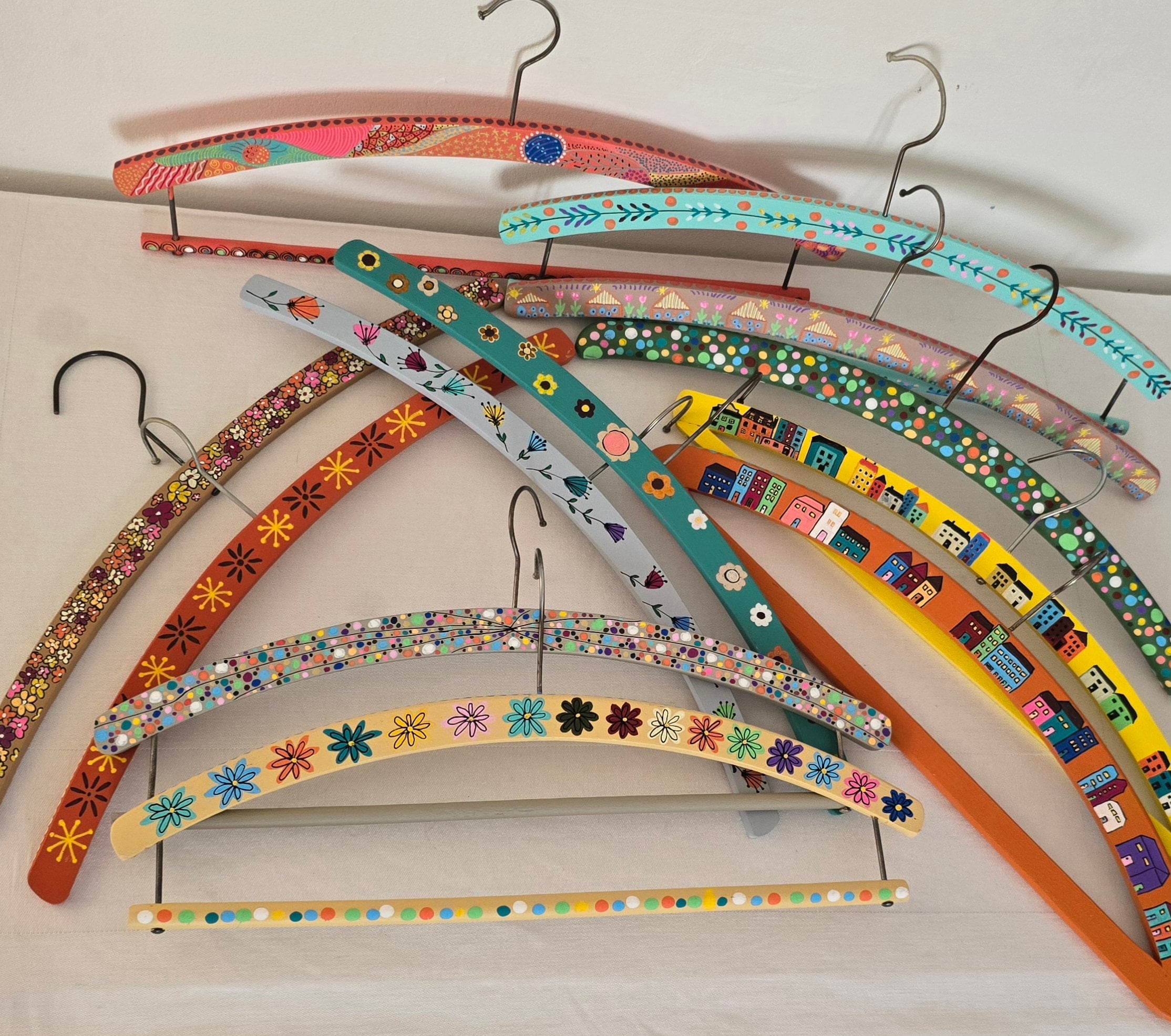 Vintage Painted Wooden Hangers - 10pieces - Etsy UK