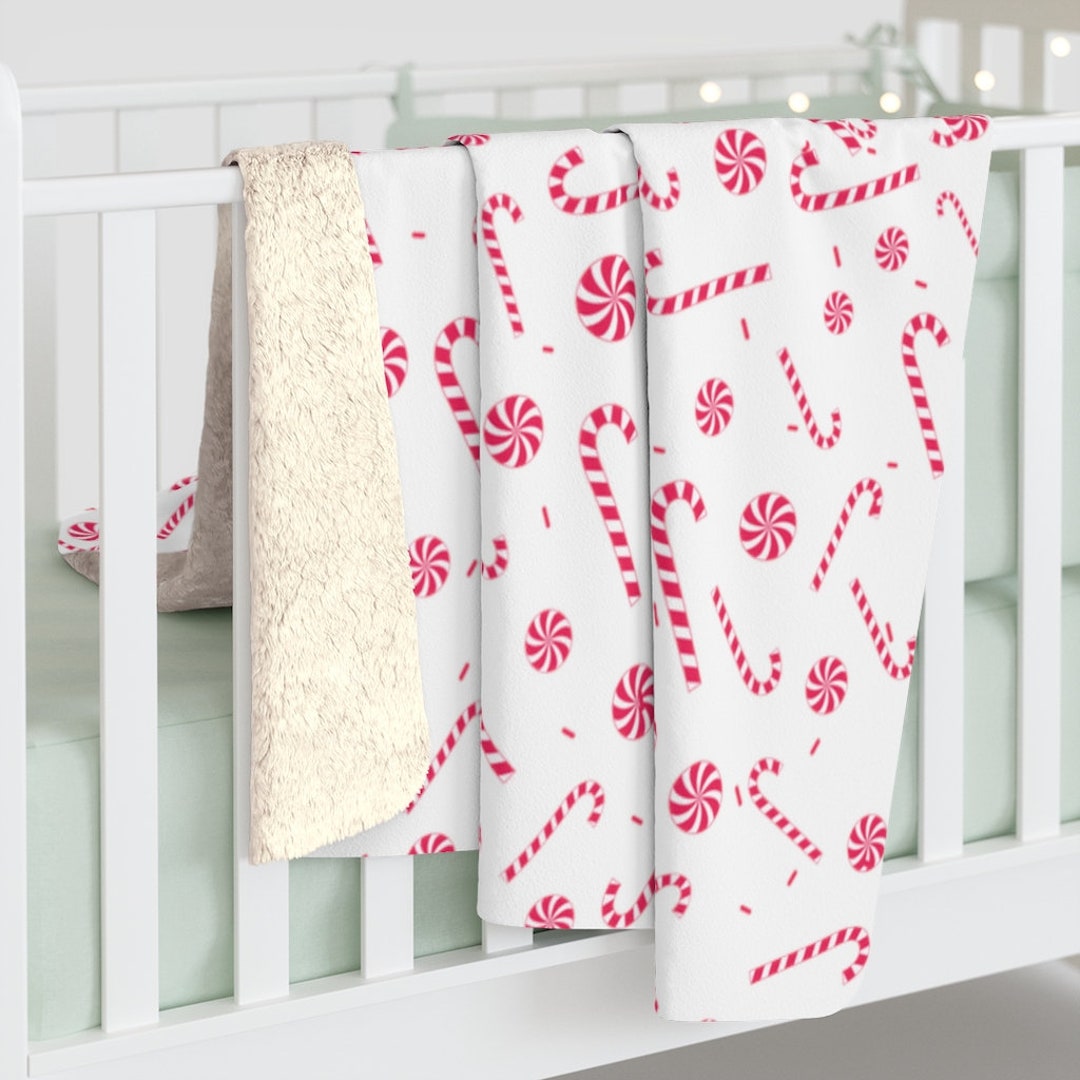 Christmas Candy Cane Blanket Sherpa Fleece Blankets Candy - Etsy