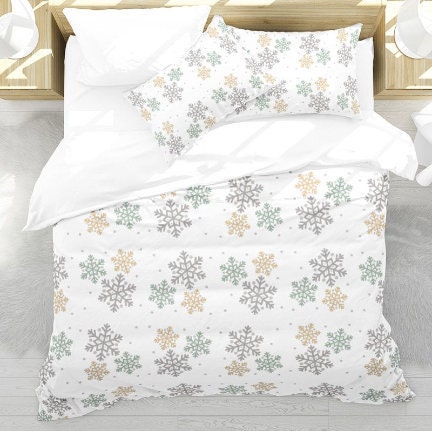 Snowflake Duvet Covers Set Twin, Full/double, Queen or King Cotton ...