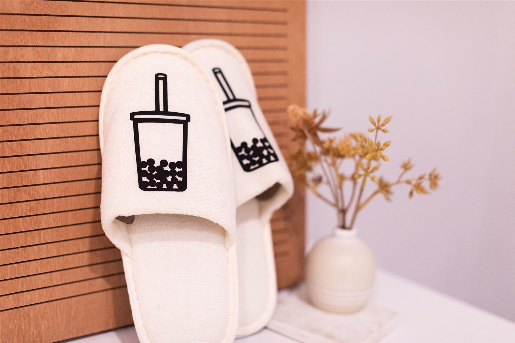 Boba Milk Tea House Slippers comfy Washable - Etsy