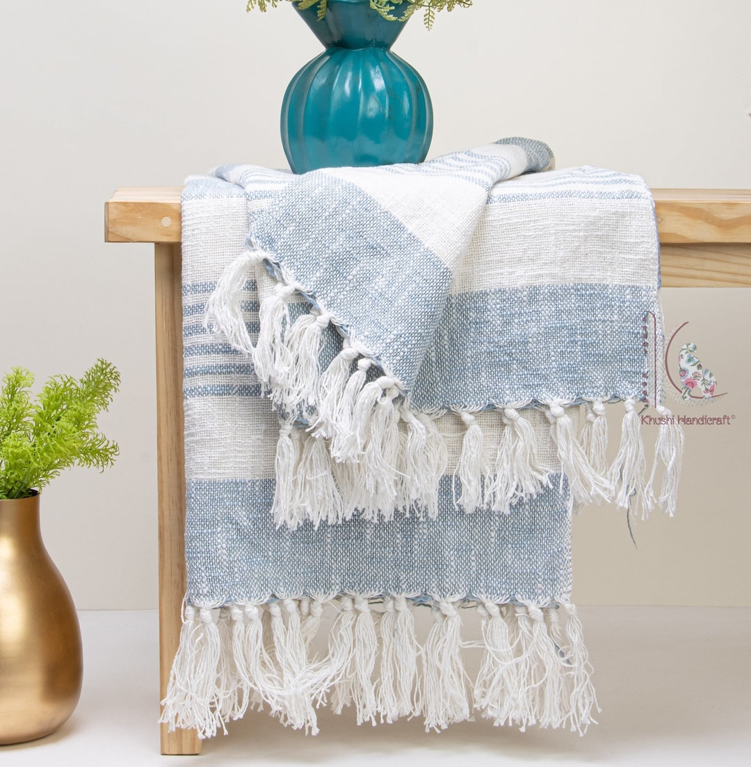 Hand Wovan Throw Hand Loomed Cotton Throw Mud Cloth Blanket Handmade ...