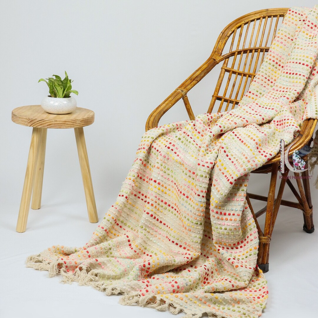 Hand Loomed Mud Cloth Blanket Handmade Throws and Blankets Ethnic ...