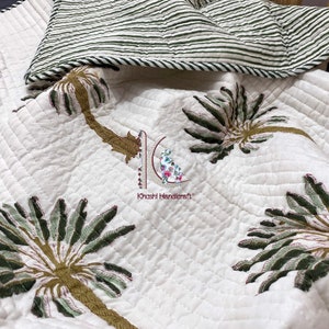 Palm Tree Soft Baby Blanket Crib Bedding Handmade Cotton Quilt Baby Cot ...