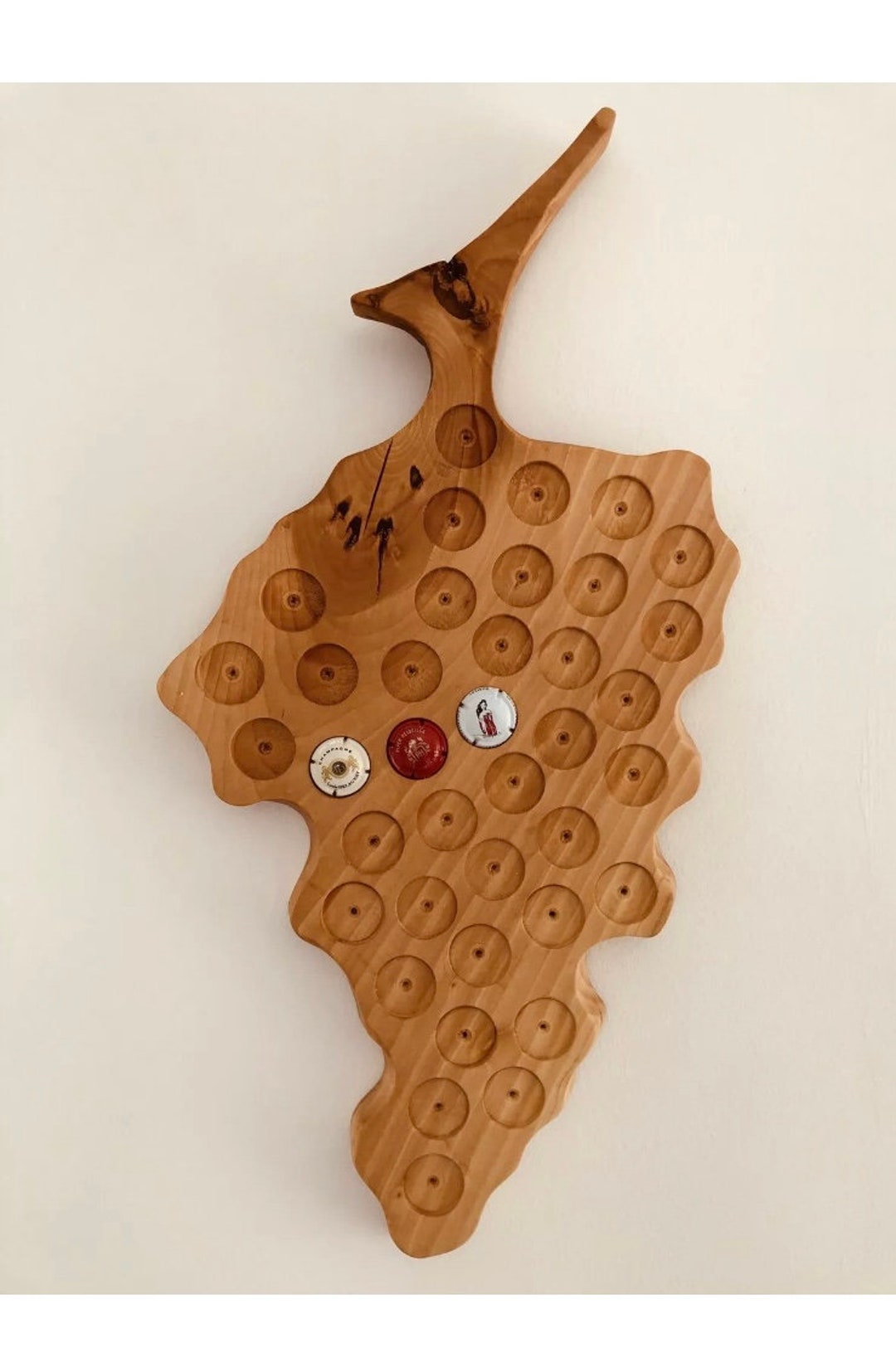 Champagne Cap Display ..display 30 of Your Bubbly Memories Natural Wood ...