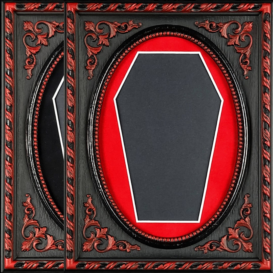 VINTAGE 1973 Gallery Frame Coffin Optional, Red & Black Gothic ...