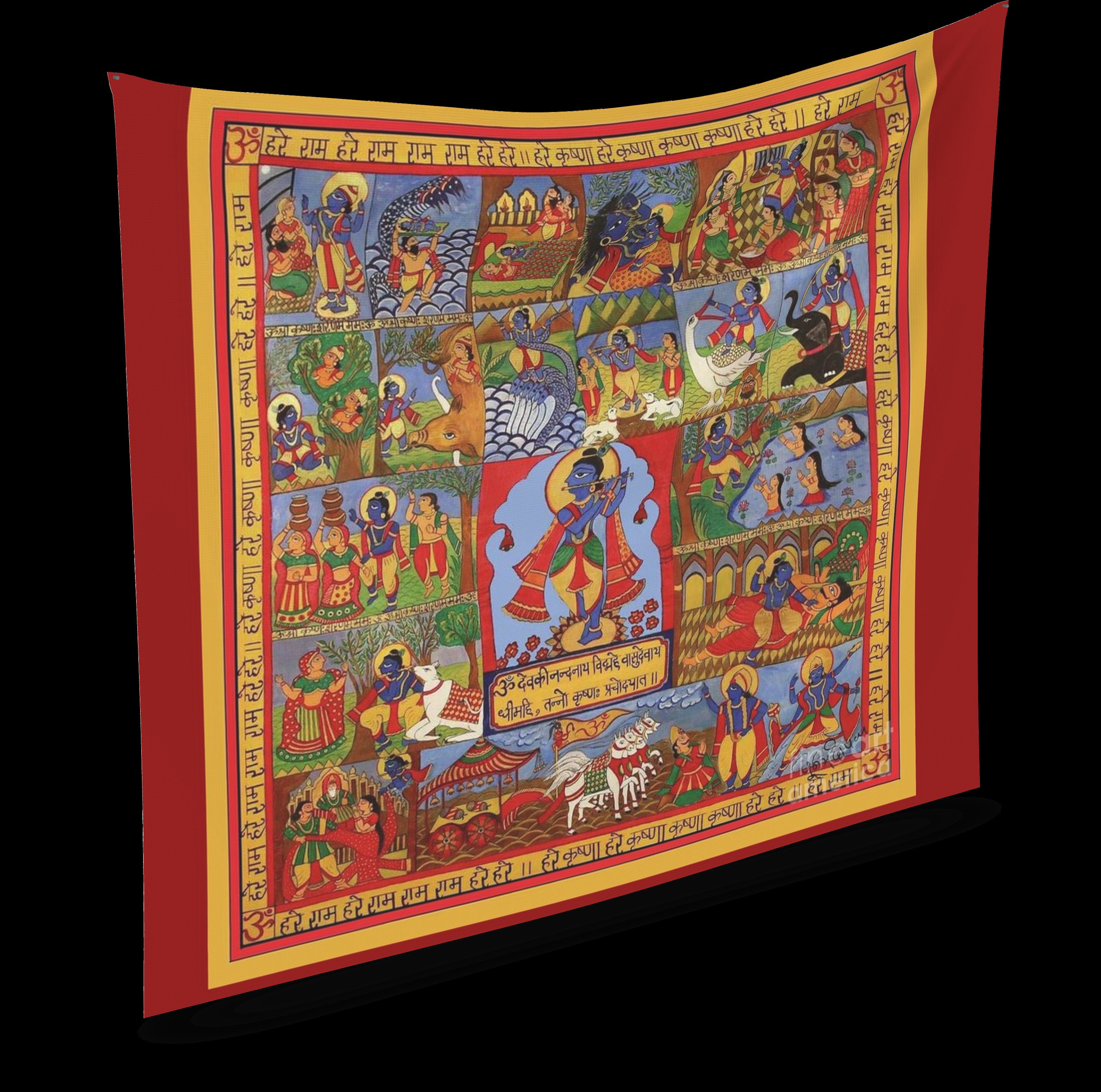 Krishna Lila Tapestry Lord Krishna Tapestry of Original - Etsy