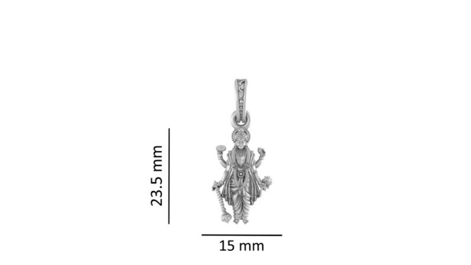 Vishnu Standing Blessing With Chakra Sterling Silver Pendant - Etsy