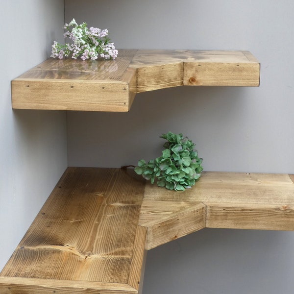 Rustic Corner Shelf - Etsy