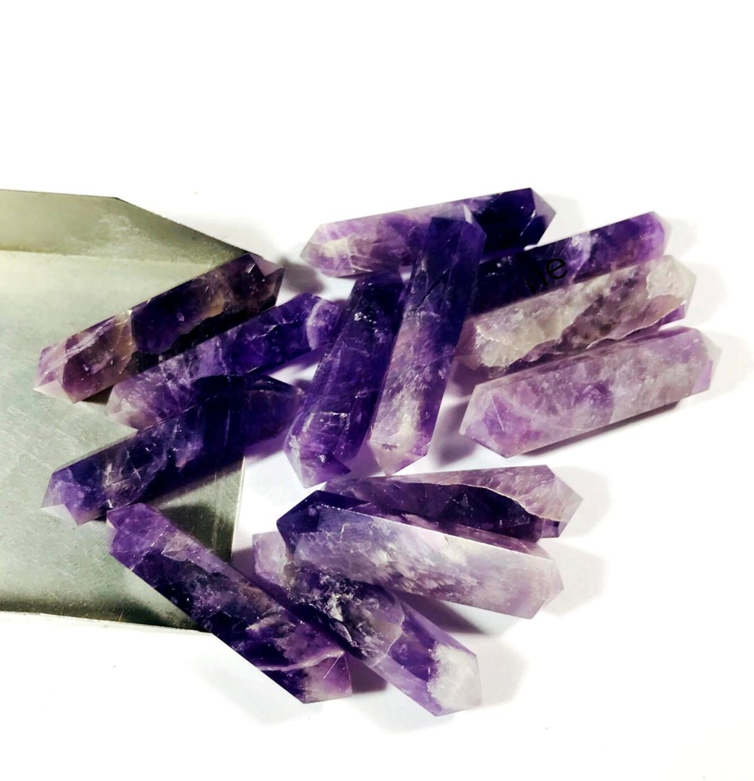 10 Pieces Natural African Amethyst Doublet Point Obelisk Healing ...