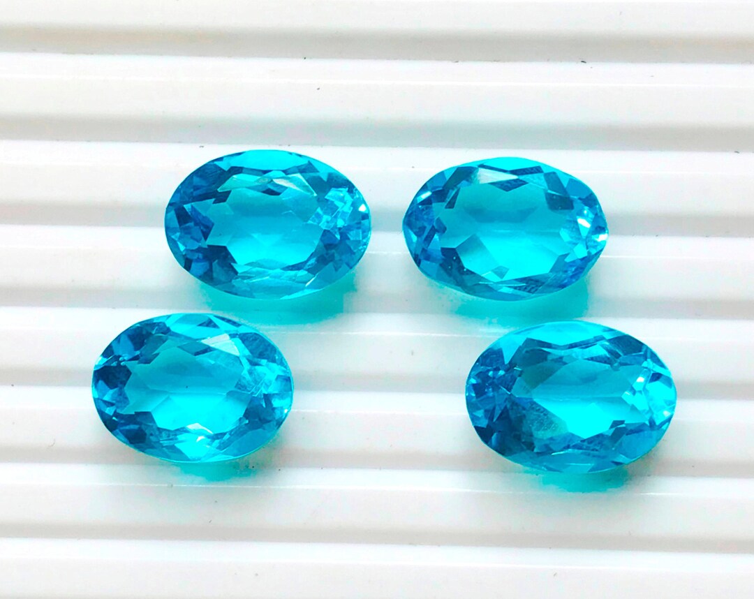 Blue Topaz Hydro Quartz Loose Cut Gemstone - Oval Shape Cut Gemstone ...