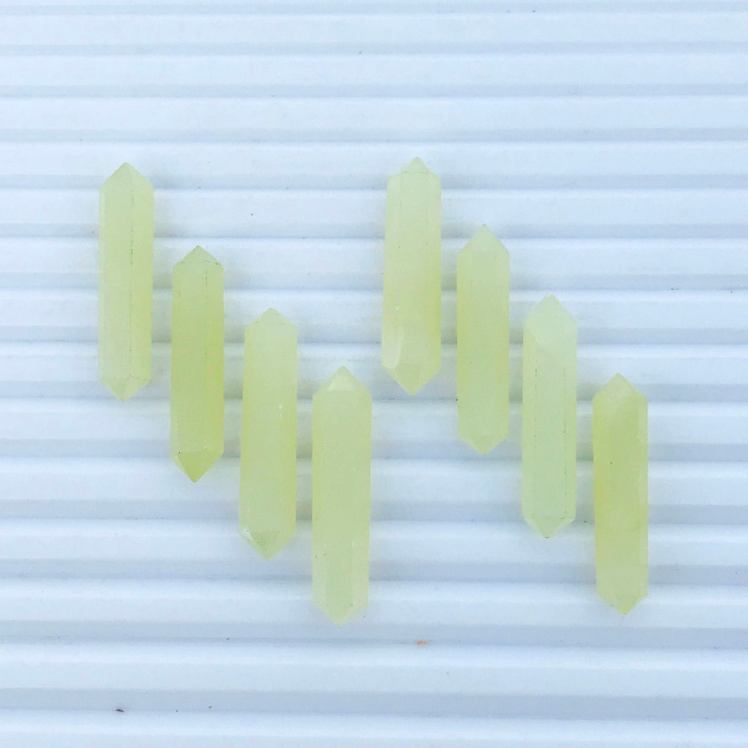 Yellow Jade Crystal Double Point Obelisk Tower: Thickness 5mm-8mm ...