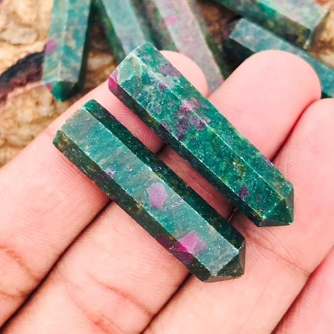 Top Quality Natural Ruby Zoisite Point Obelisk Healing Crystal Gemstone ...