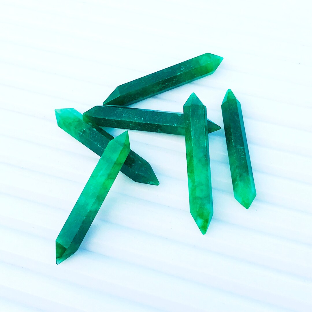 Green Agate Double Point Obelisk: Thickness 5mm-8mm Healing Crystal ...