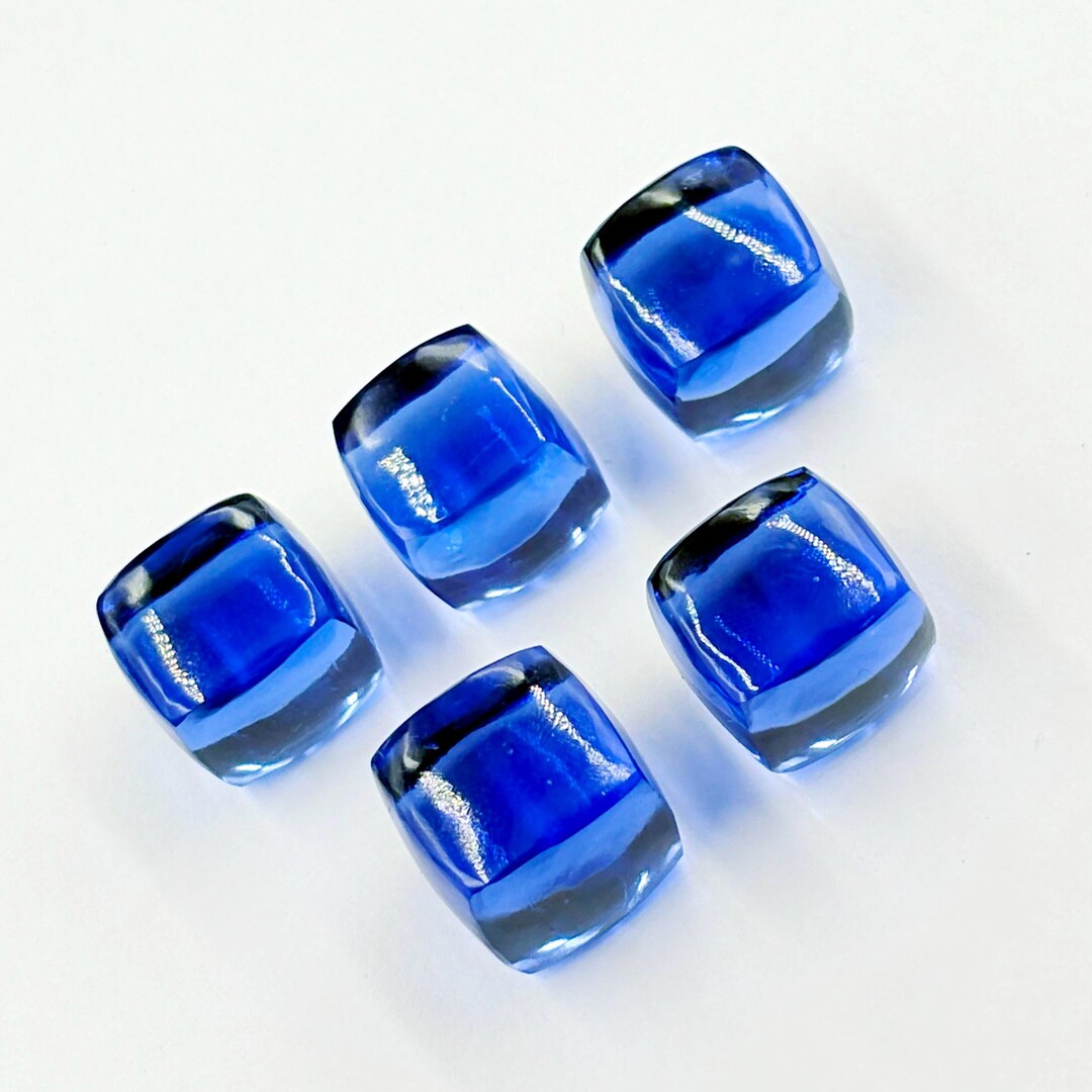 Blue Topaz Hydro Quartz Cube Gemstones: Polished Loose Stones, 14x14mm ...