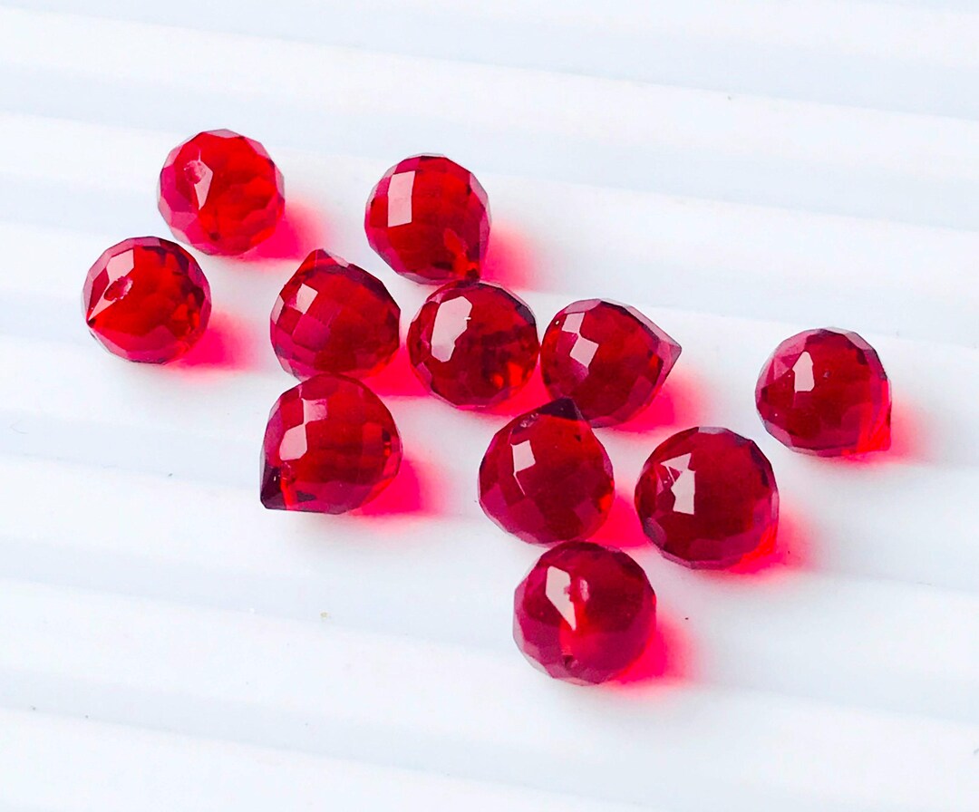 Garnet Hydro Quartz Micro Faceted Gemstone ! Garnet Side Drill Loose ...