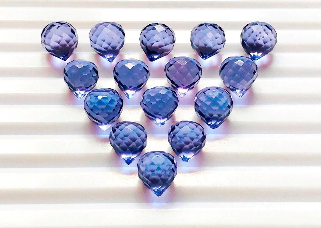 Iolite Hydro Quartz Onion Shape Gemstone ! Micro Faceted Iolite Cut ...