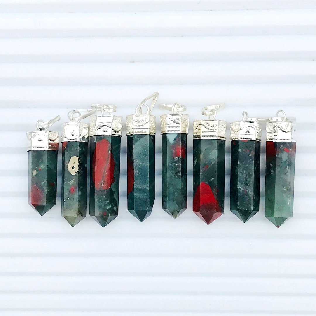 10 Pieces Natural African Red Bloodstone Point Obelisk Healing Crystal ...