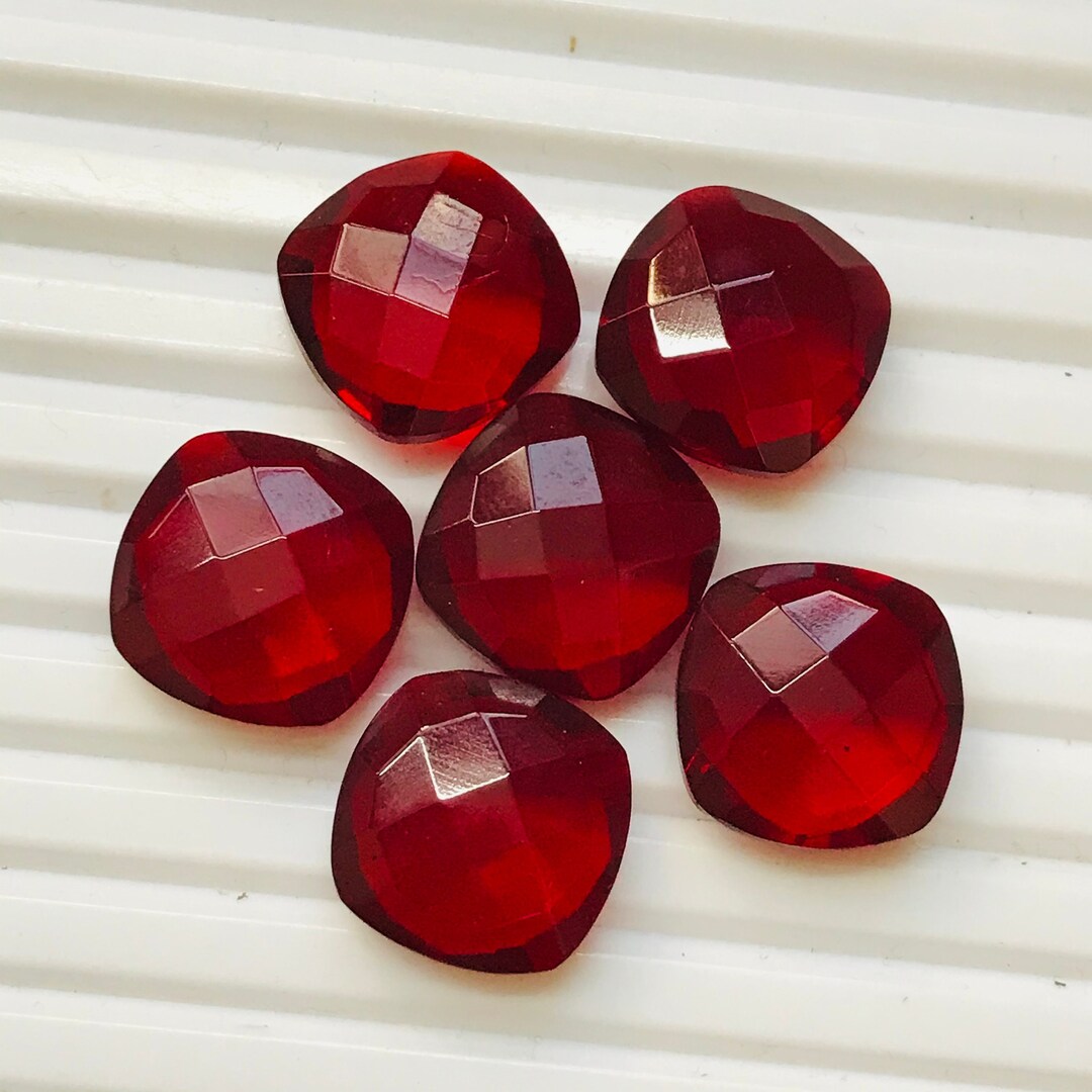30 Piece Garnet Hydro Quartz Cut Loose Gemstone Lots - Cushion Shape ...