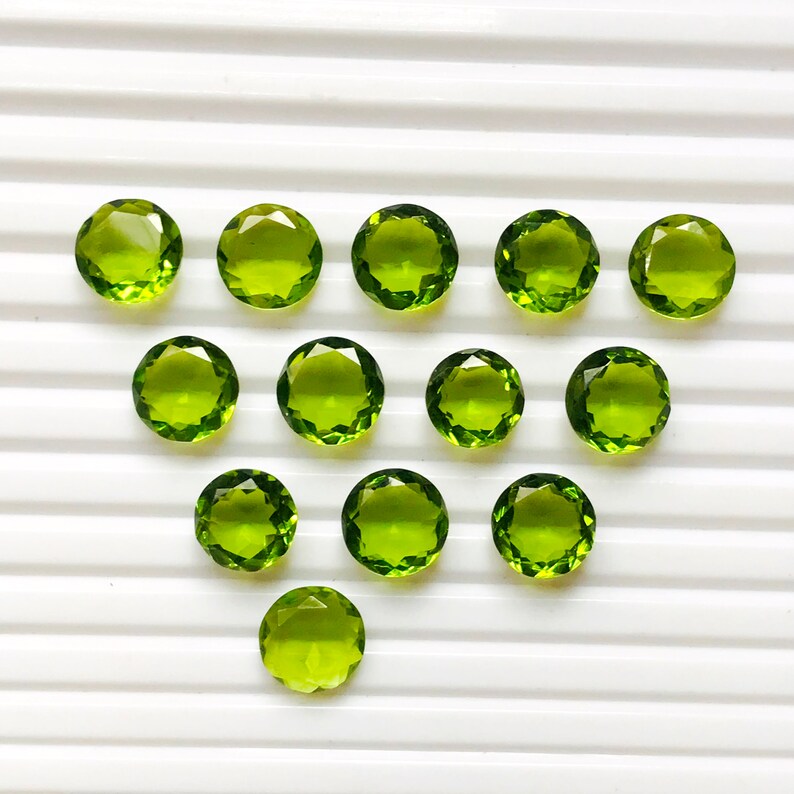 62 Carat Peridot Hydro Quartz Loose Gemstone Lots Round Shape Peridot ...